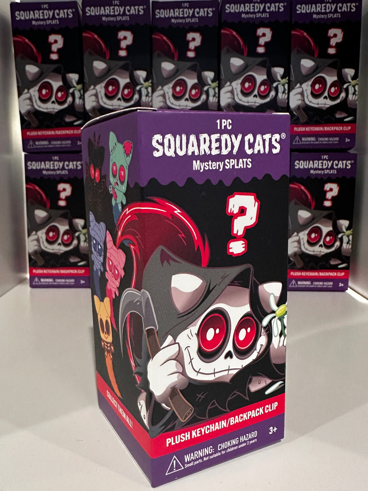 0h_New! 10 Pack Squaredy Cats Mystery Splats Plush Keychain/Backpack C ...